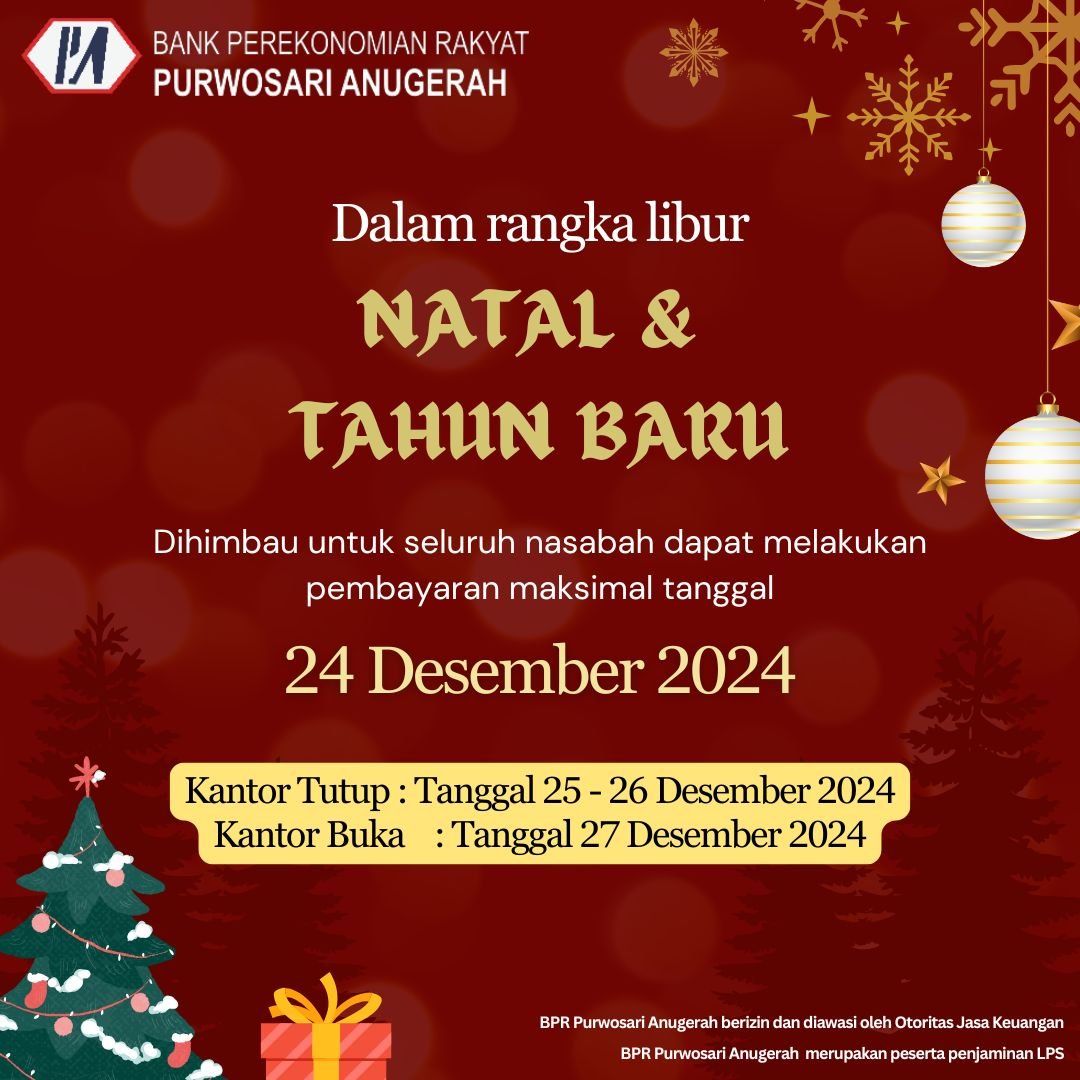 Purwosari Anugerah - Pemberitahuan Libur Hari Natal 2024 | BPA